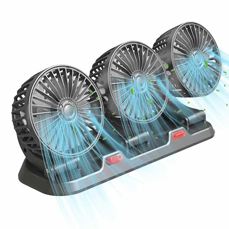 Car Fan Three Head Fan For SUVs USB/12V/24V Automobile Fan 2 Speeds ...