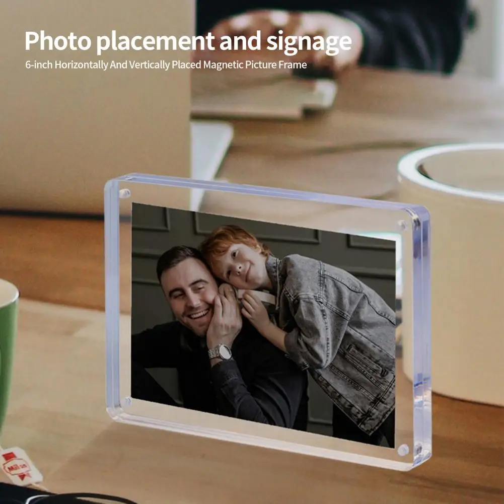 Photo Frame Easy To Wipe Double sided Photo Display Stand Transparent ...