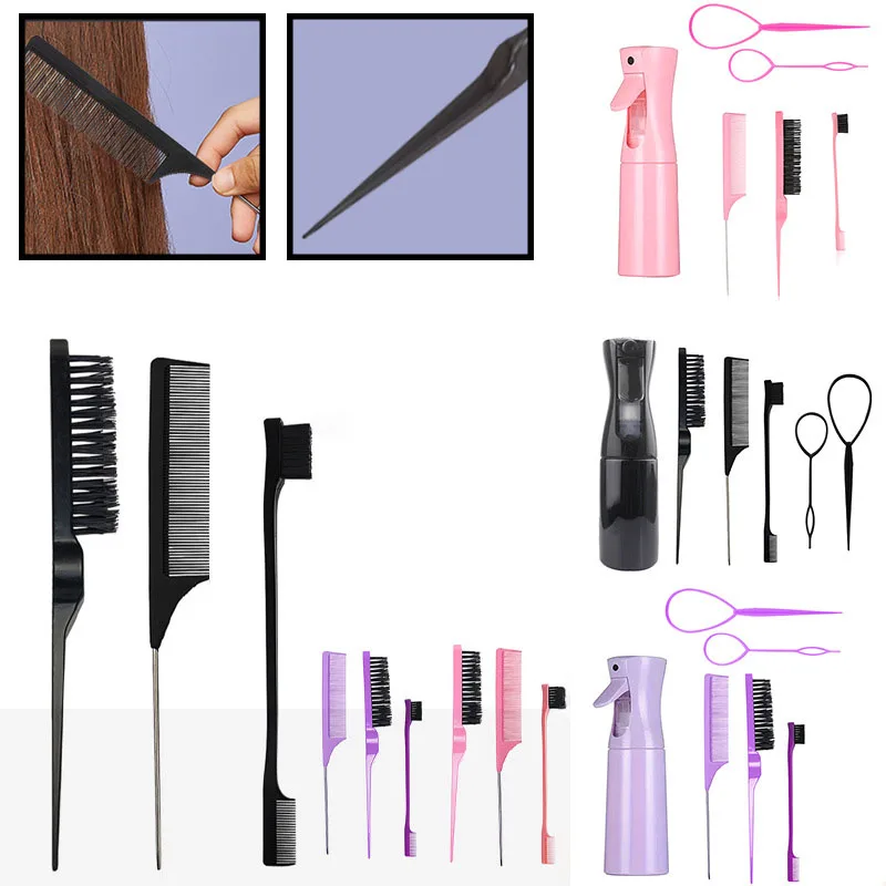 6PCS Hair Brush Sets Pointed Tail Comb Hair Pulling Needle High ...