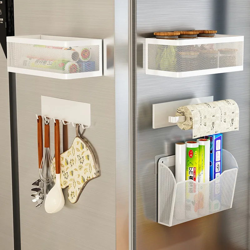 Kitchen-Refrigerator-Side-Storage-Basket-Household-Magnetic-Attraction ...