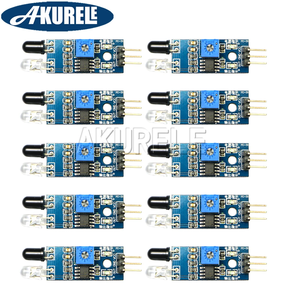 10pcs IR Infrared Obstacle Avoidance Sensor Module for Arduino Smart ...