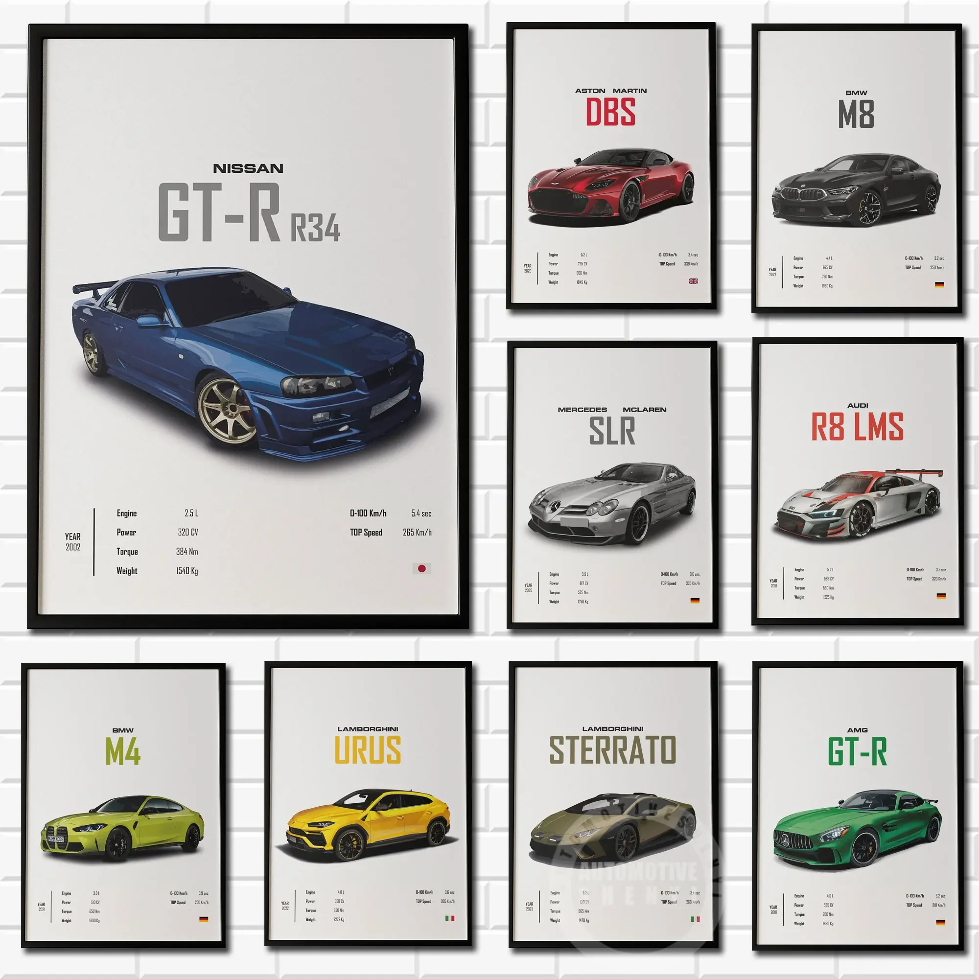Classic-Pop-Wall-Art-Supercars-Modern-HD-Canvas-Oil-Painting-Posters ...