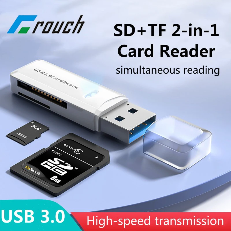2 IN 1 Card Reader USB3.0 Micro SD Card Reader TF Card Memory Reading ...