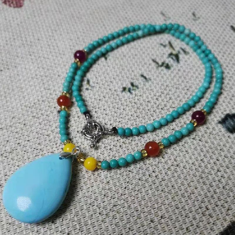 Turquoise-Handmade-Clavicle-Chain-Female-Necklace-Clavicle-Chain ...