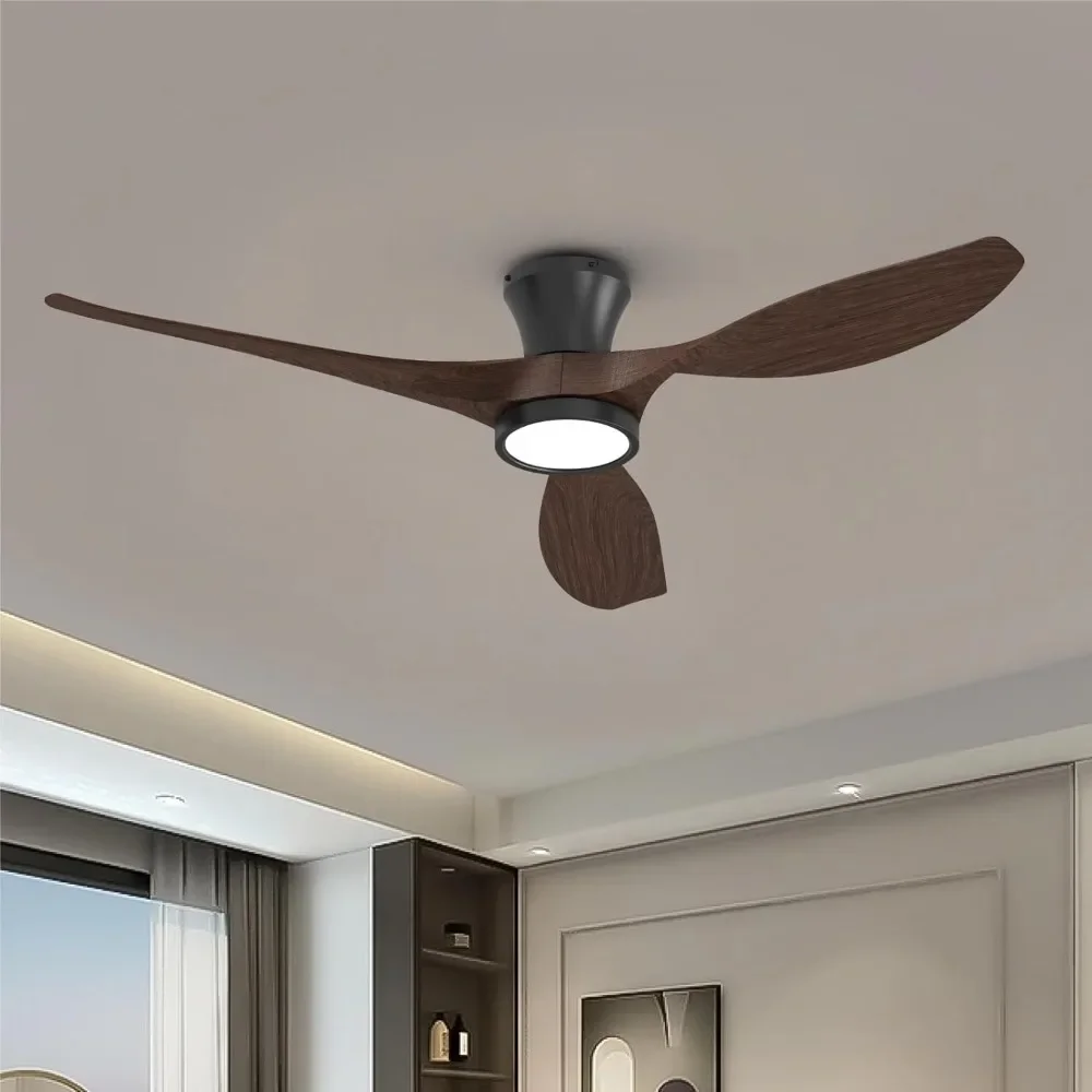Ceiling-Fan-52-Inch-Ceilings-Fans-with-Led-Lights-Remote-Control-Flush ...