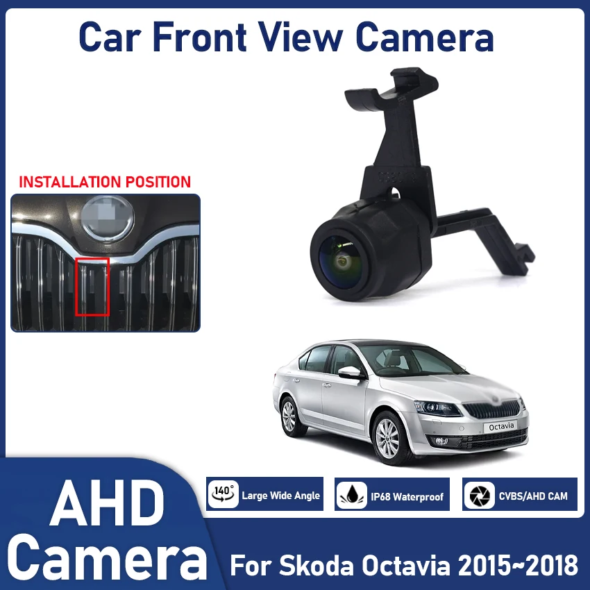 140-wide-angle-Waterproof-CCD-Car-Front-Logo-Camera-For-Skoda-Octavia ...