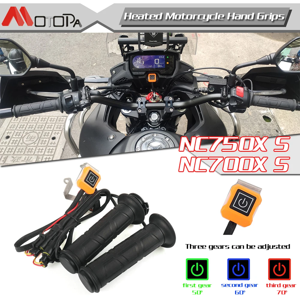 NC700X Heated Motorcycle Hand Grips ATV Handlebar Heater Handlebar Hand ...