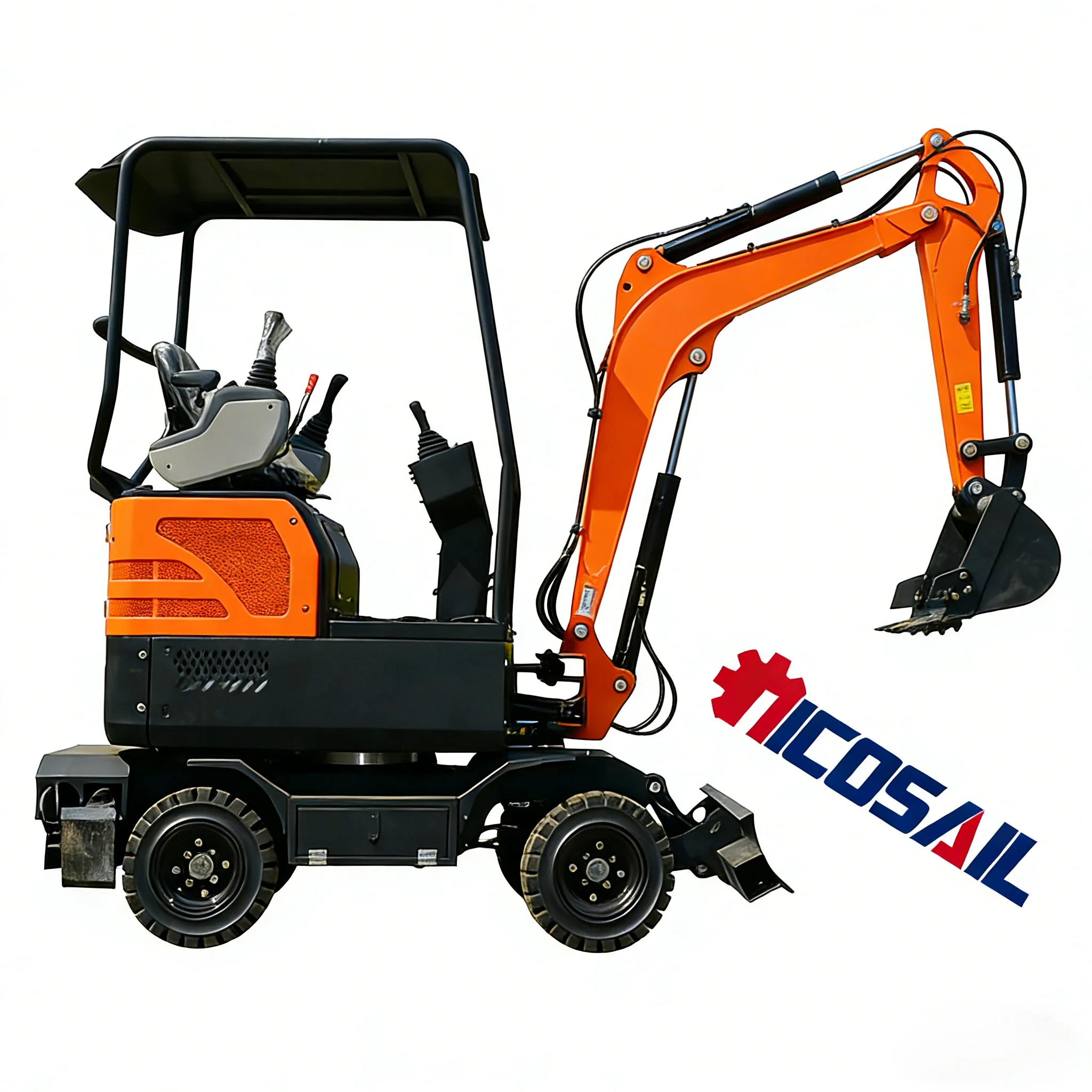Cheap construction wheeled excavator, 2.0-ton, four-wheel drive, mini ...
