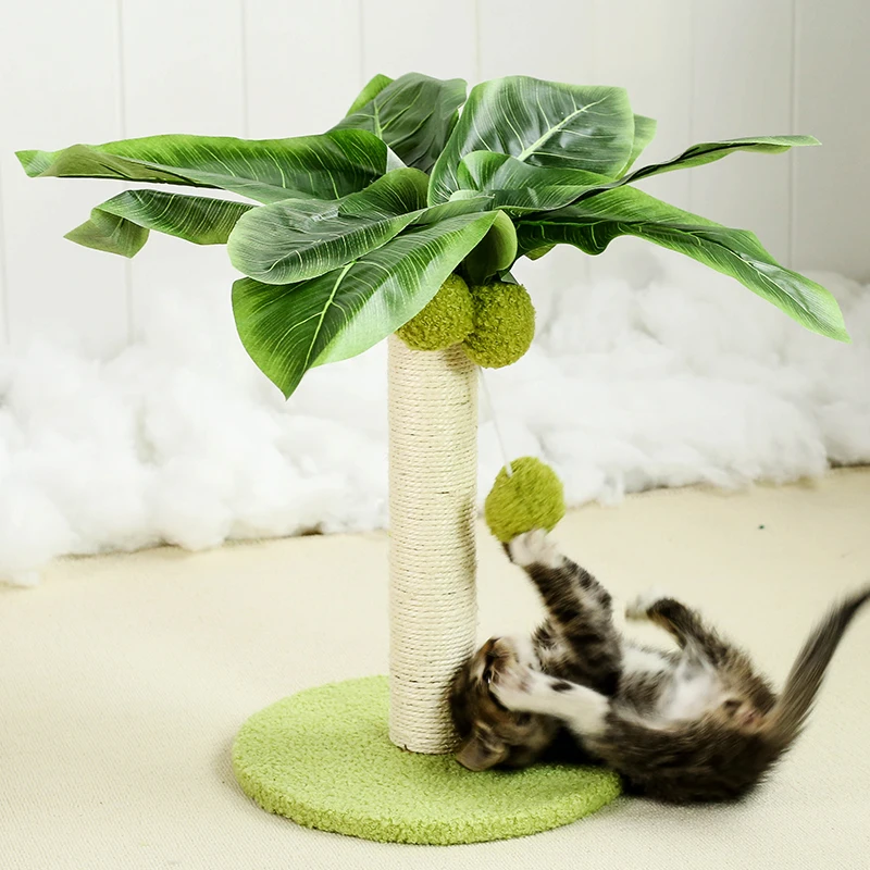 Cat-Scratching-Post-for-Kitten-Cute-Green-Leaves-Cat-Scratching-Posts ...