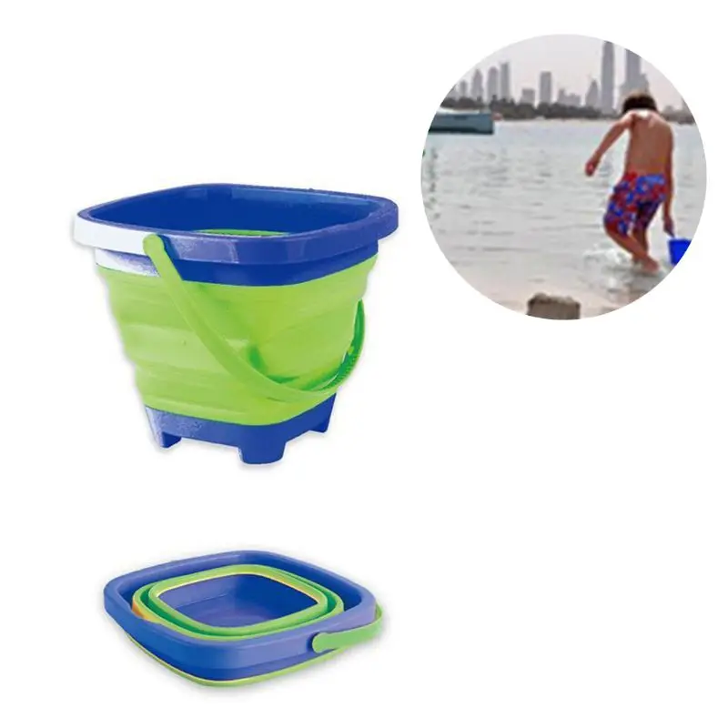 Green Seau en plastique pliable portable pour enfants seau en ...