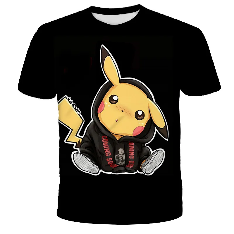 Anime Pikachu 3d Printed T Shirt Pokemon Children's Animation Harajuku ...