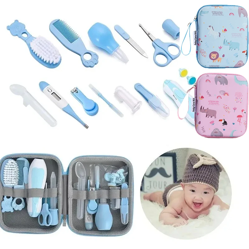 Baby Care Kit Kids Hair Nail Healthcare Thermometer Grooming Brush Kit ...