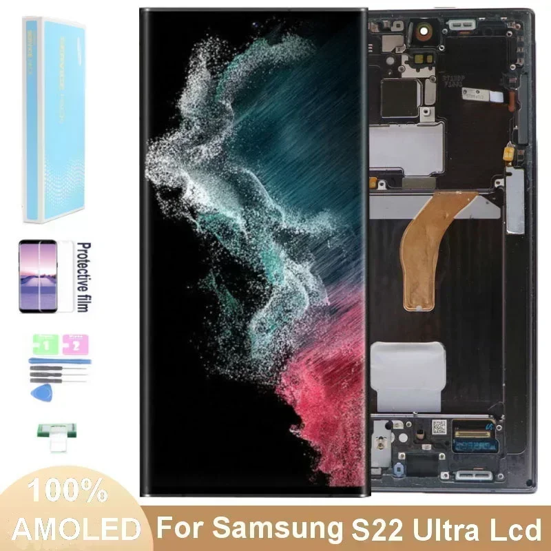 6.8 ''AMOLED LCD Per Samsung Galaxy S22 Ultra LCD S908 S908B S908U ...