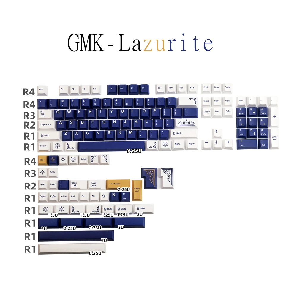 142-Keys-GMK-Lazurite-Minimalist-PBT-Keycaps-Cherry-DYE-Sublimation-For-Mechanical-Keyboard-MX ...