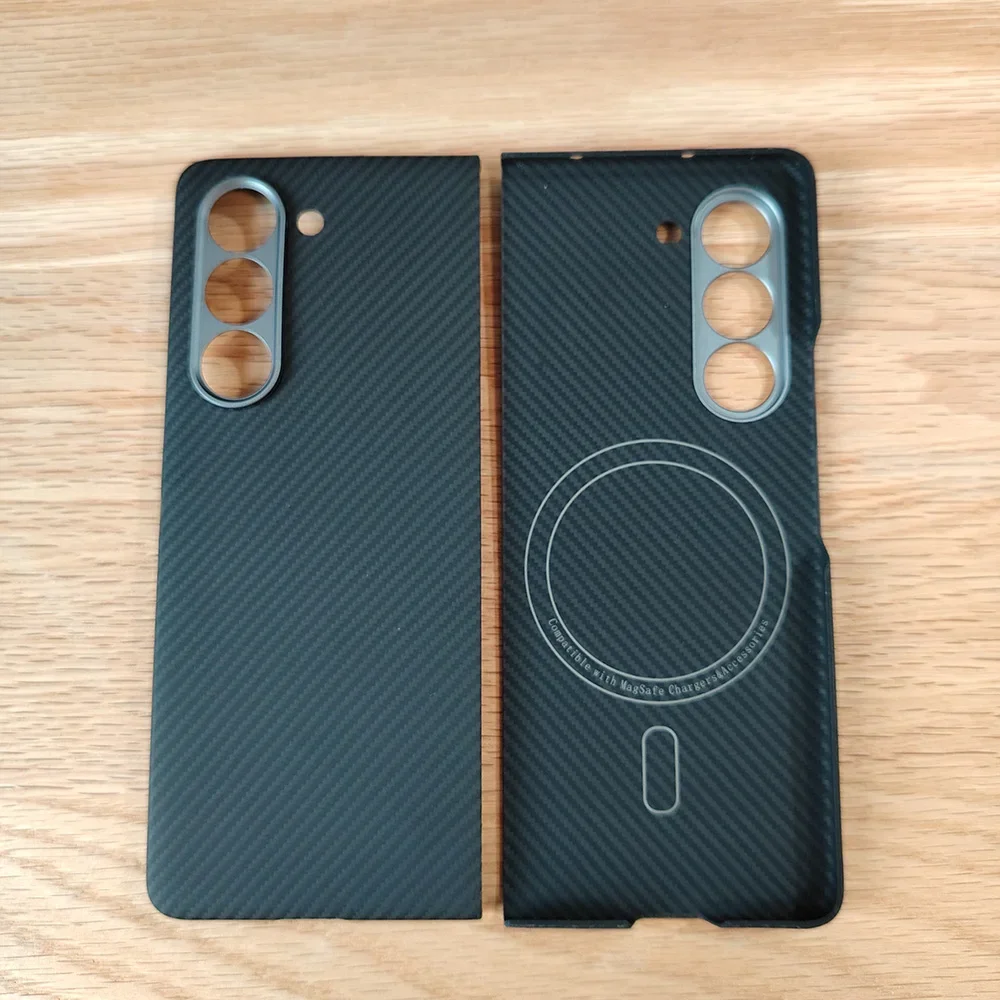 HKFD-black-case-for-Samsung-Z-Fold-5-metal-hole-Kevlar-Aramid-Carbon ...