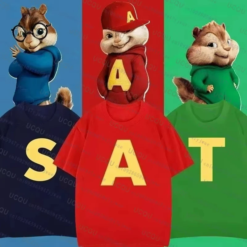 Alvin and The Chipmunks Parent-child Red TShirt Unisex S/P Movie Promo ...