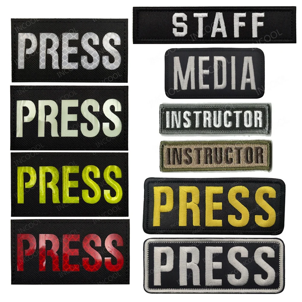 PRESS-MEDIA-INSTRUCTOR-Patch-IR-Infrared-Reflective-Patches-Tactical ...