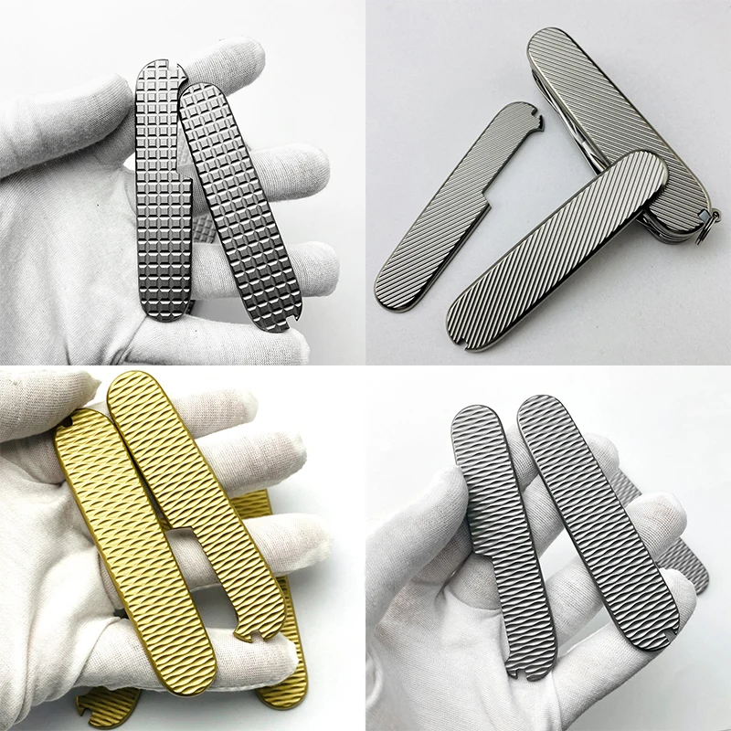 1-Pair-4-Patterns-Folding-Knife-Titanium-Brass-Handle-Scales-Patches ...
