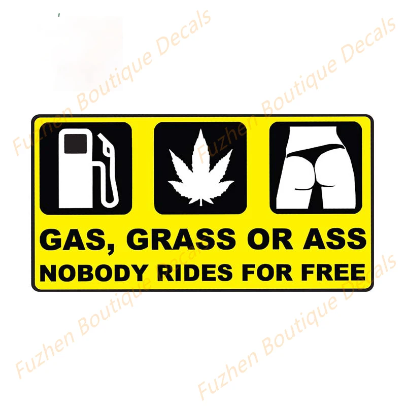 Fuzhen Boutique Decals Exterior Accessories GAS GRASS OR ASS Car ...