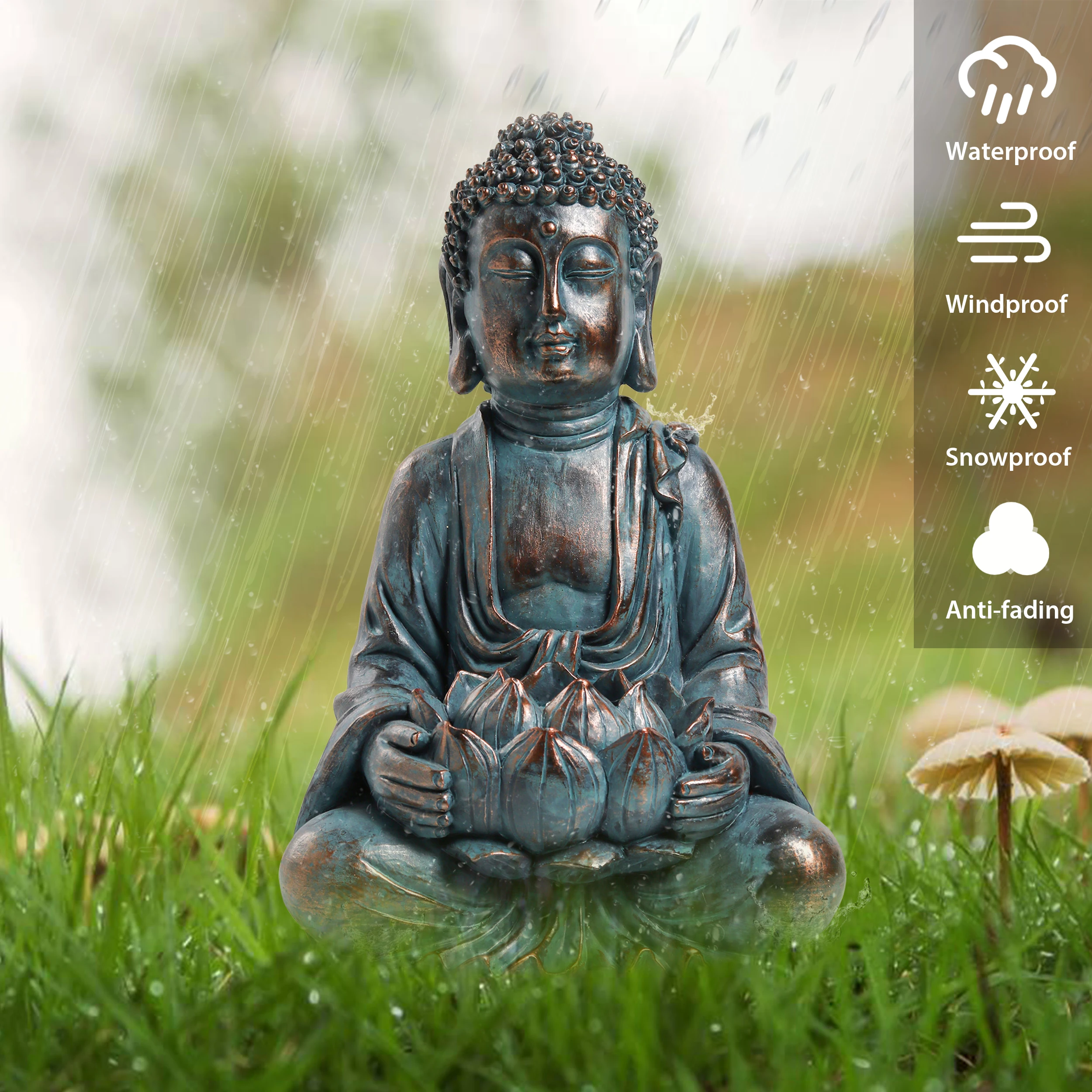 Meditating Garden Buddha Statue with Solar Light - Life Changing Products