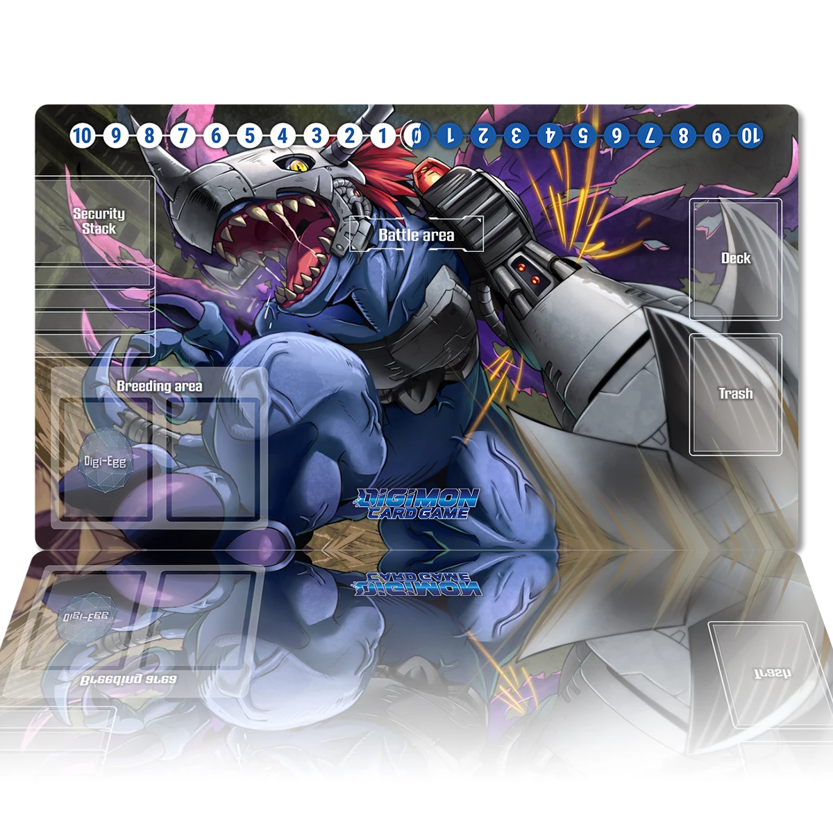 Digimon Playmat Metal Greymon Dtcg Ccg Board Game Trading Card Game Mat ...