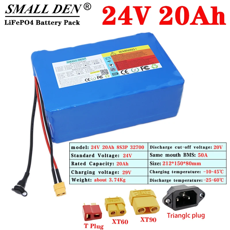 24V-20Ah-LiFePO4-Battery-Pack-25-6V-8S3P-32700-Battery-50A-Max-100A-BMS ...