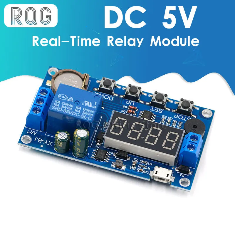 DC 5V Real time Timing Delay Timer Relay Module Switch Control Clock Synchronization Multiple ...
