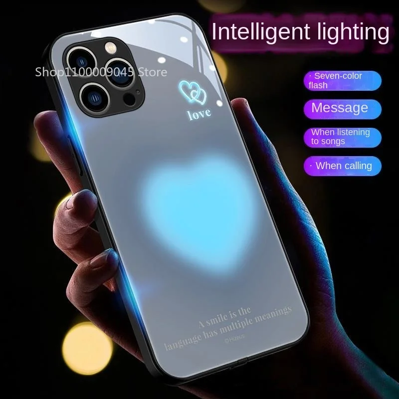So-Cute-Heart-Design-Smart-Voice-Controlled-LED-Light-Phone-Case-For ...