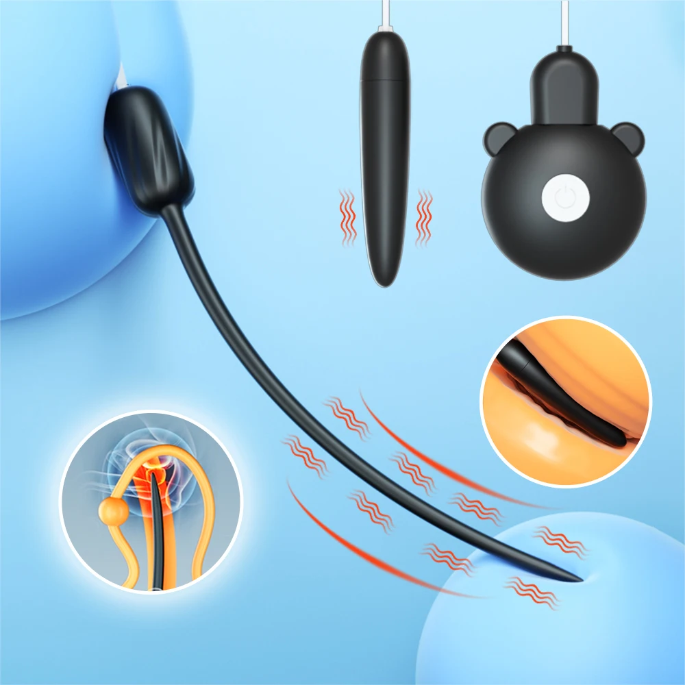 Remote-Control-Male-Urethral-Vibrator-10-Frequency-Vibrating-Urethra ...
