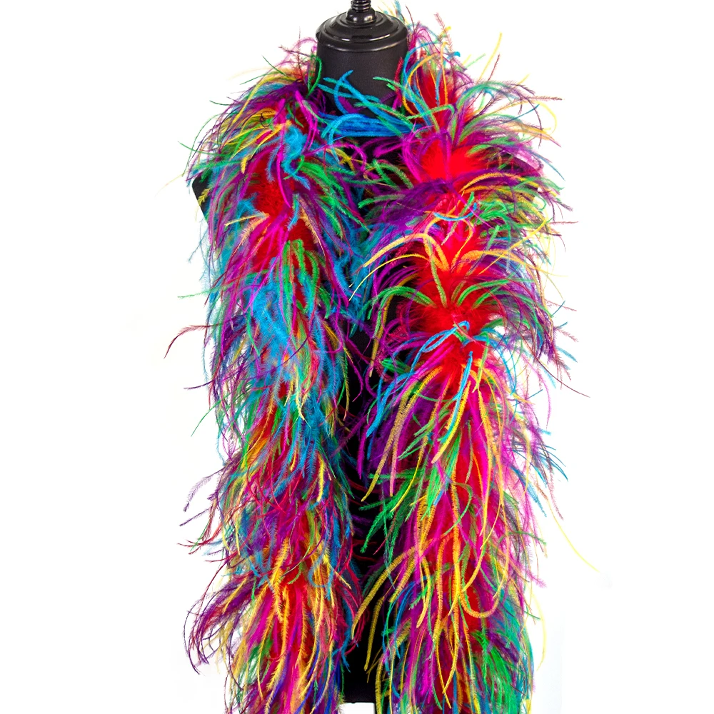 2M Colour Mixture Ostrich Feathers Boa 6 10 15 20 25PLY Two-Tone ...