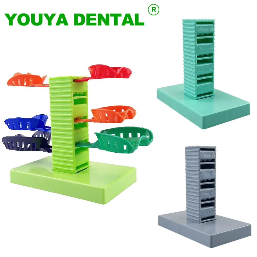 Dental-Impression-Tray-Plaster-Holder-Stand-Three-Layers-Plastic-Teeth ...