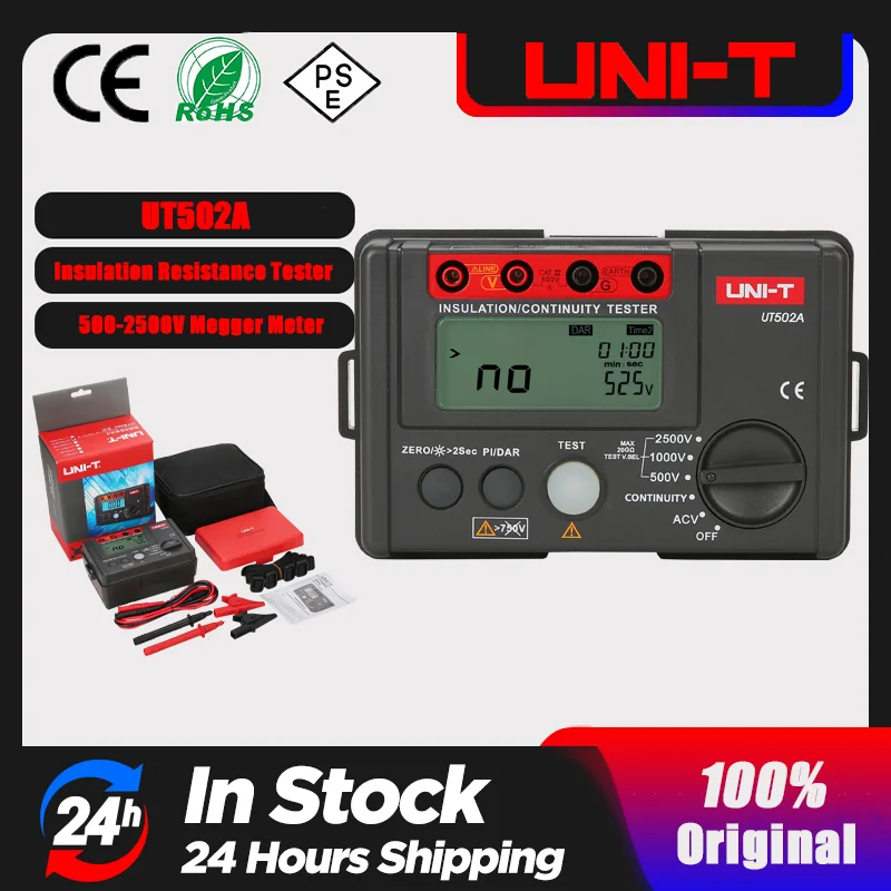 UNI-T 절연 저항 테스터 UT501A UT501C UT502A UT502C 디지털 메가미터 미터 옴 테스터 자동차 범위 백라이트