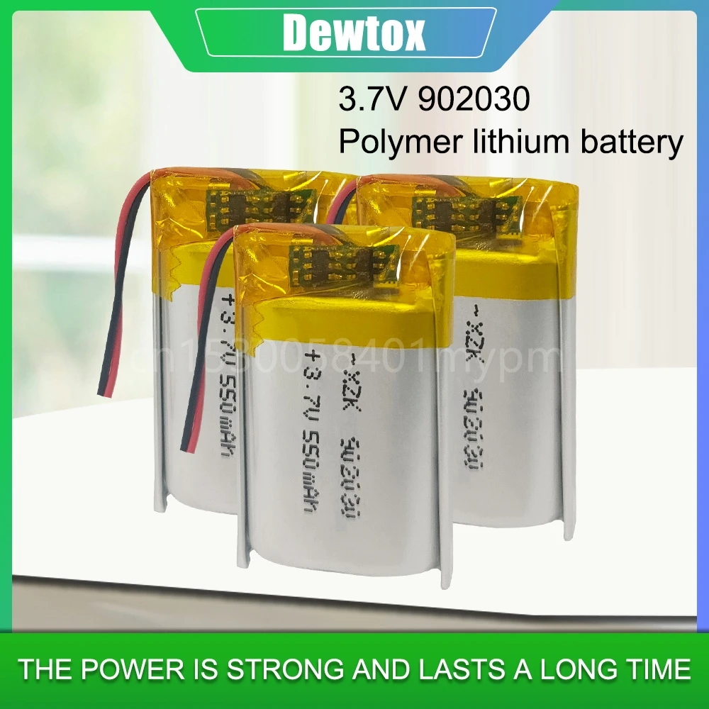 902030 3.7V 550mAh Li Ion Lithium Polymer Rechargebale Battery for GPS ...