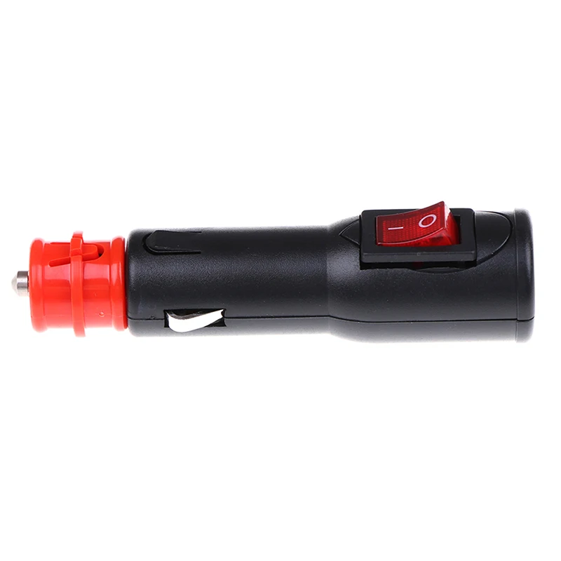 12V-24v 8a male car lighter socket plug connector with red on/off ...