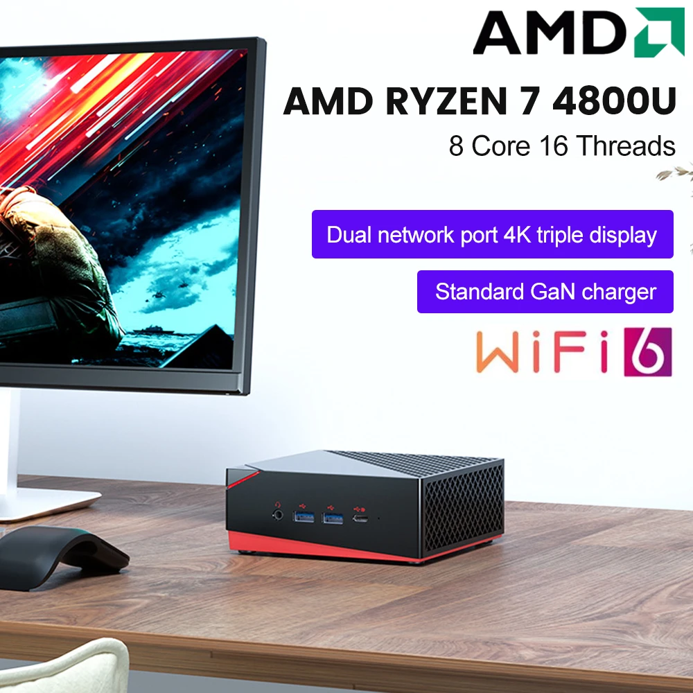 Topton Amd Gaming Mini Pc Windows 11 Ryzen 7 4800u Octa Core Nvme Ssd ...
