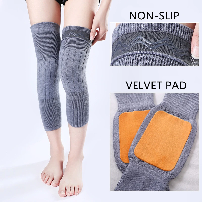 2PCS-Winter-Warm-Wool-Cashmere-Leg-Warmers-Sleeves-Thick-Fleece-Lined ...