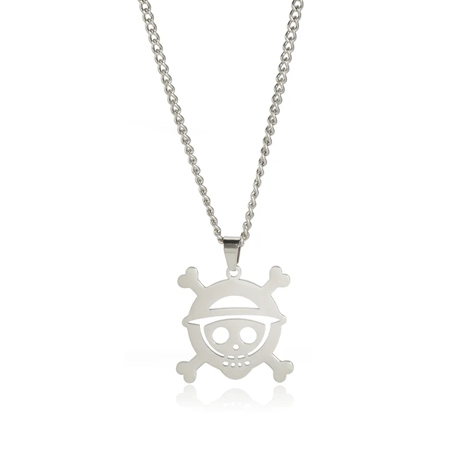 Stainless Steel Necklaces Anime Cartoon Skeleton Face Chain Fashion ...