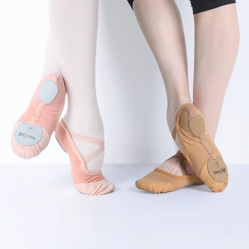 Elastic Mesh Ballet Shoes for Women Adult Soft Split Sole Girls Ballet ...
