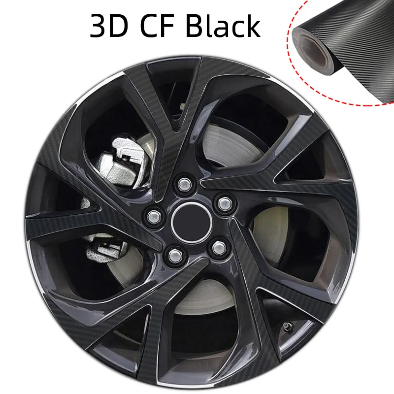 3D-Carbon-Fiber-Black-17-Pre-cut-Wheel-Stickers-For-TOYOTA-C-HR-CHR ...
