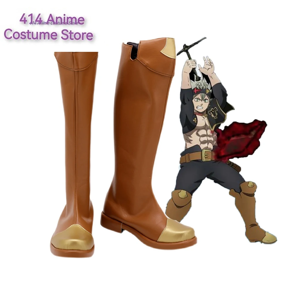 Anime-Black-Clover-Asta-Cosplay-Party-Shoes-Long-Brown-Boots-Halloween ...