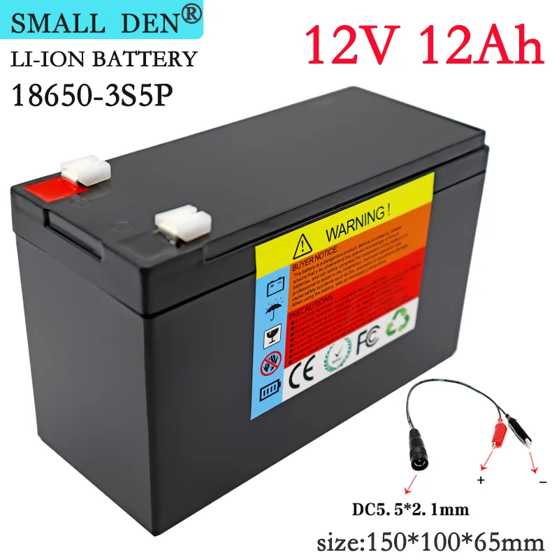 Paquete de batería de litio 18650 de 12V, 12Ah, 10 ahpulverizador incorporado, batería de cámara ...