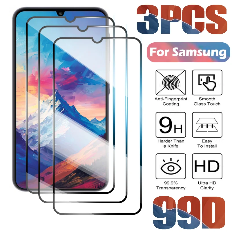 3PCS Tempered Glass for Samsung Galaxy A04S A14 4G A34 A54 5G A05 A55 ...