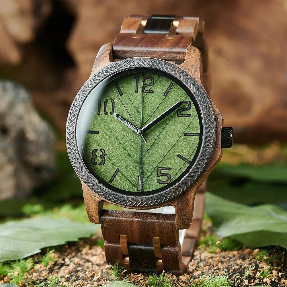 BOBO-BIRD-reloj-de-madera-hecho-a-mano-para-hombre-cron-grafo-de-hoja ...