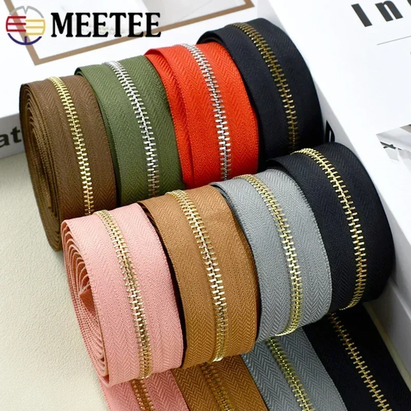 1-5Yards 5# Meetee Metal Zippers for Sewing Decorative Zipper By The ...