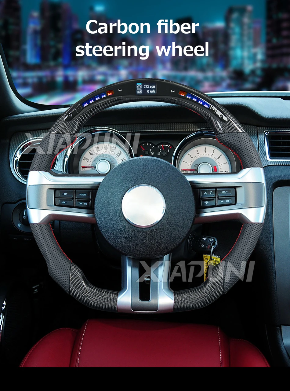 LED RPM Carbon Fiber Steering Wheel For Mustang Steering Wheel 2012 ...