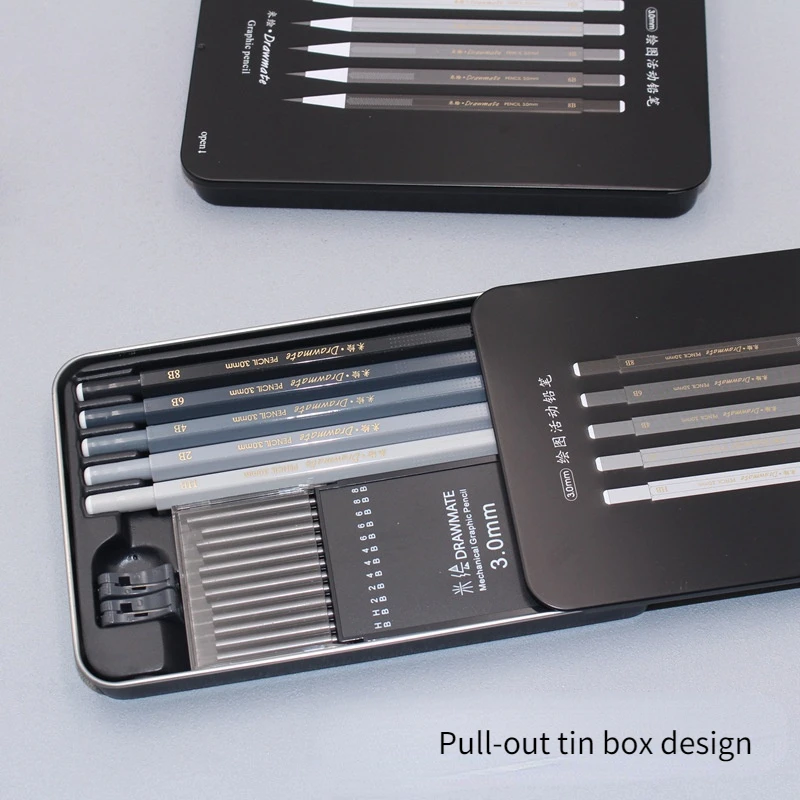 Crayon graphite,Boîte de 5 crayons automatiques HB, croquis artistique ...