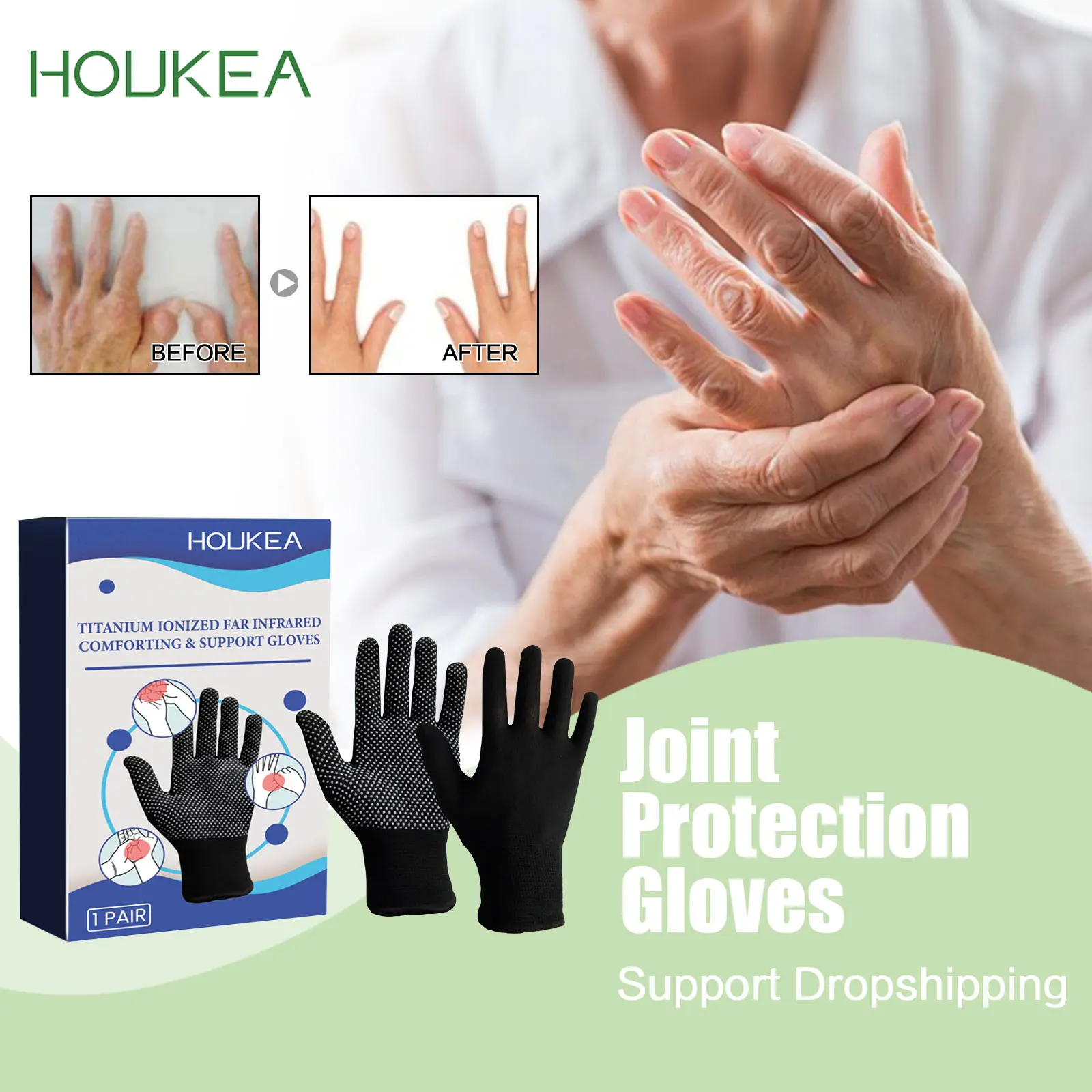 Compression Arthritis Gloves Relieve Knuckle Pain Stiffness Treatment ...
