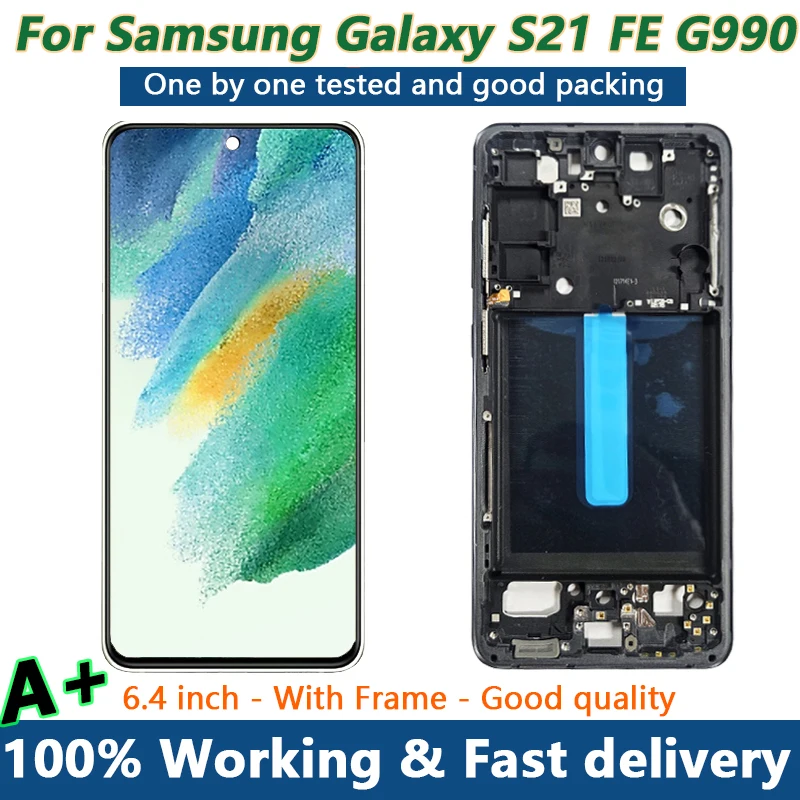 NEW-Super-AMOLED-S21FE-For-Samsung-Galaxy-S21-FE-5G-G990-G990B-G990U ...