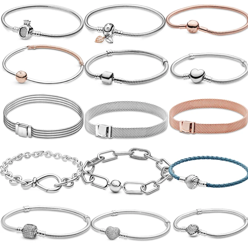 Charms-Cadeia-de-Cobra-Banhado-a-Prata-Fit-for-Pandora-Design-Original ...