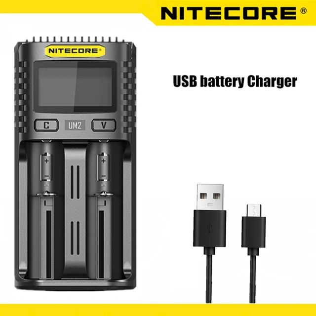 Original NITECORE UM4 UM2 battery Charger USB 5V LCD Smart Charging Li ...